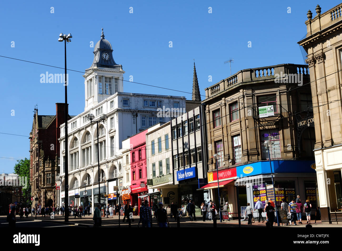 Sheffield City Center,High Street Stock Photo - Alamy