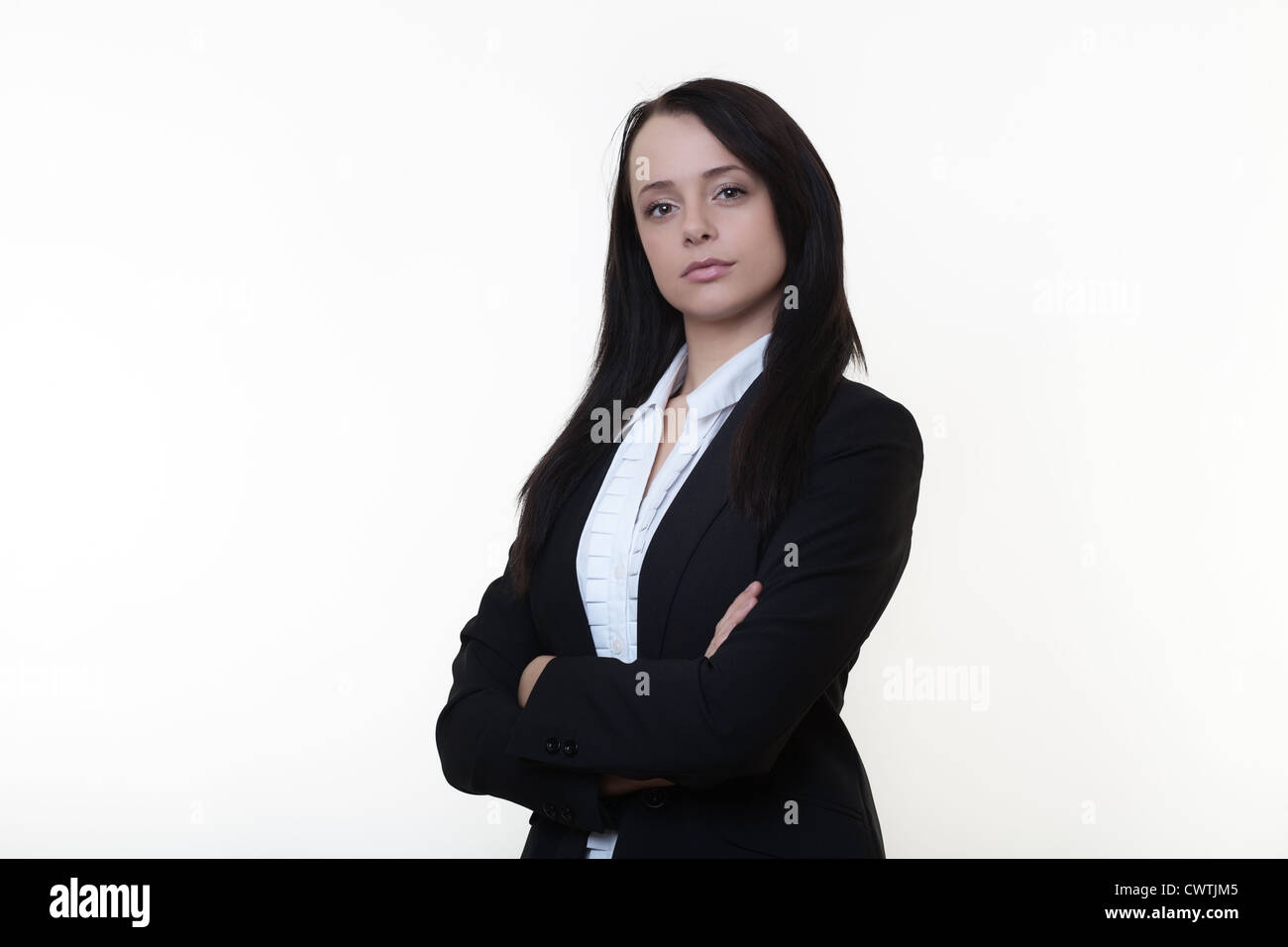 business woman standing ready for anything you can throw at her Stock ...