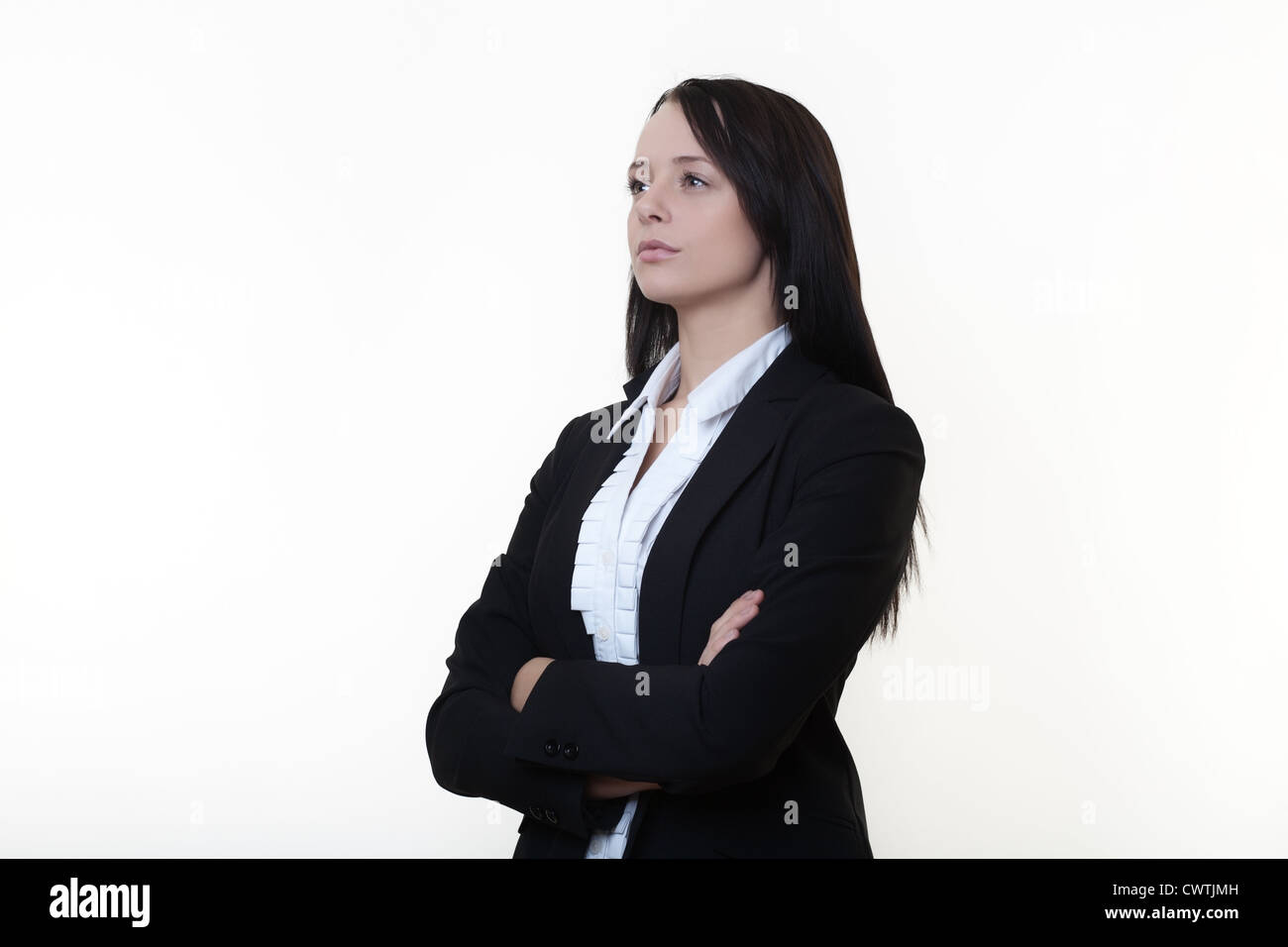 business woman standing ready for anything you can throw at her Stock ...