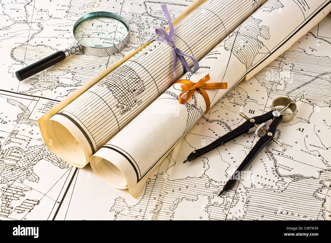 Old traditional paper map maps hi-res stock photography and images - Alamy