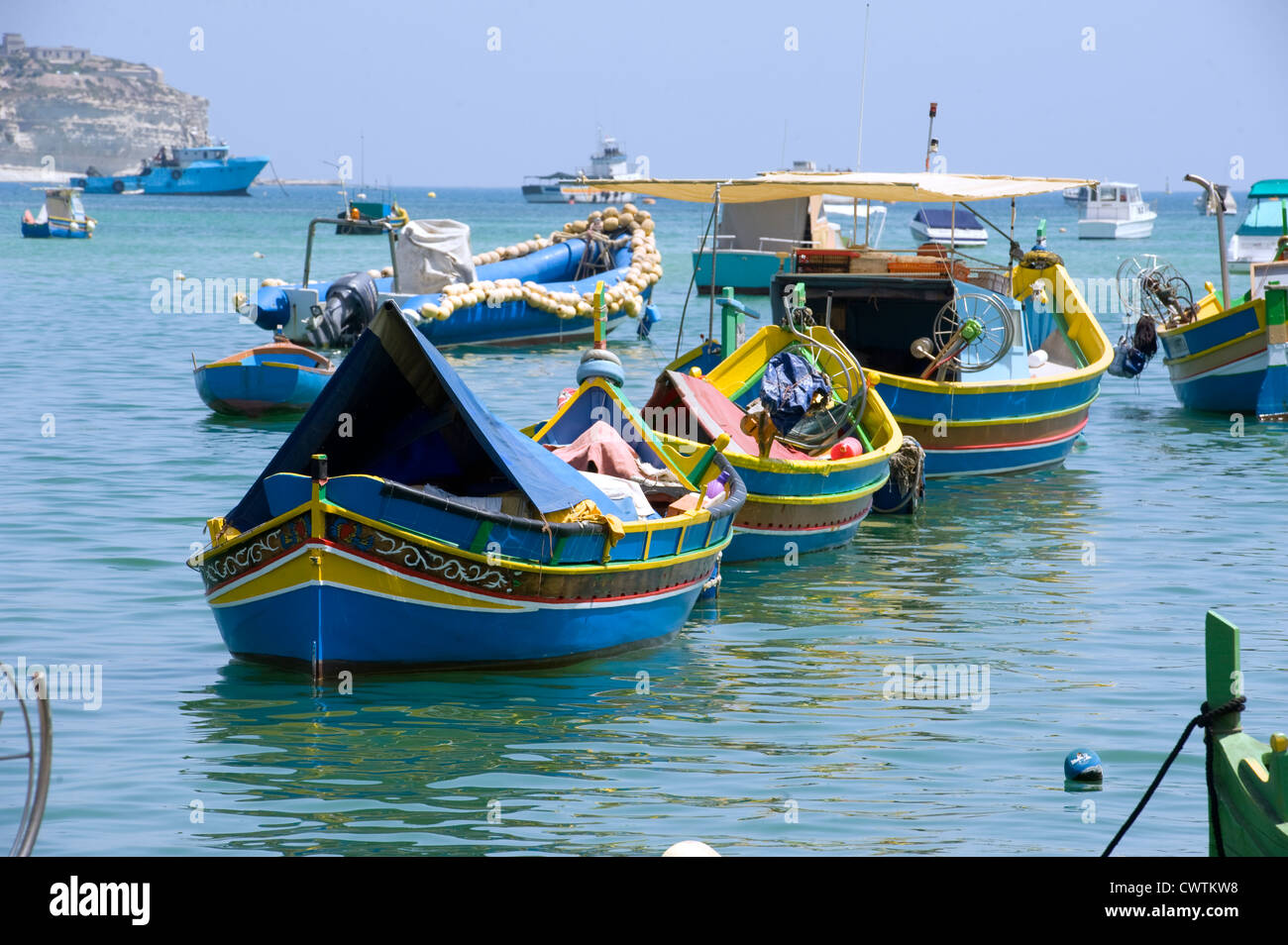 The Maltese fishing port at Marsaxlokk Stock Photo - Alamy