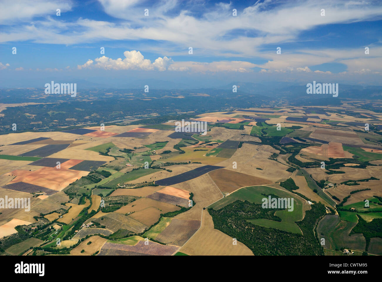 Aerial view of lavender fields in valensole, france hi-res stock photography and images - Alamy
