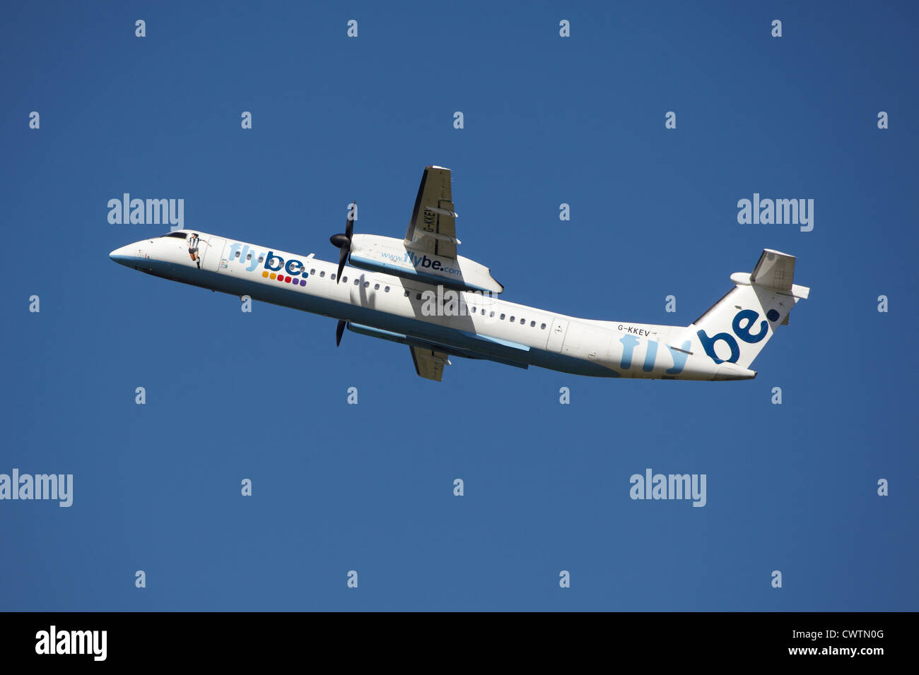 Flybe taking off at Manchester Airport Stock Photo - Alamy