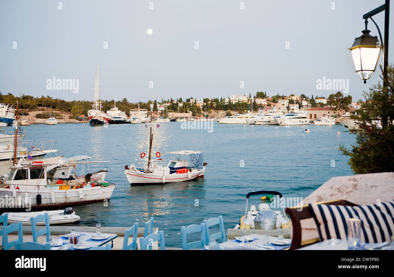 The Harbour Spetses Greek Islands Greece Stock Photo - Alamy