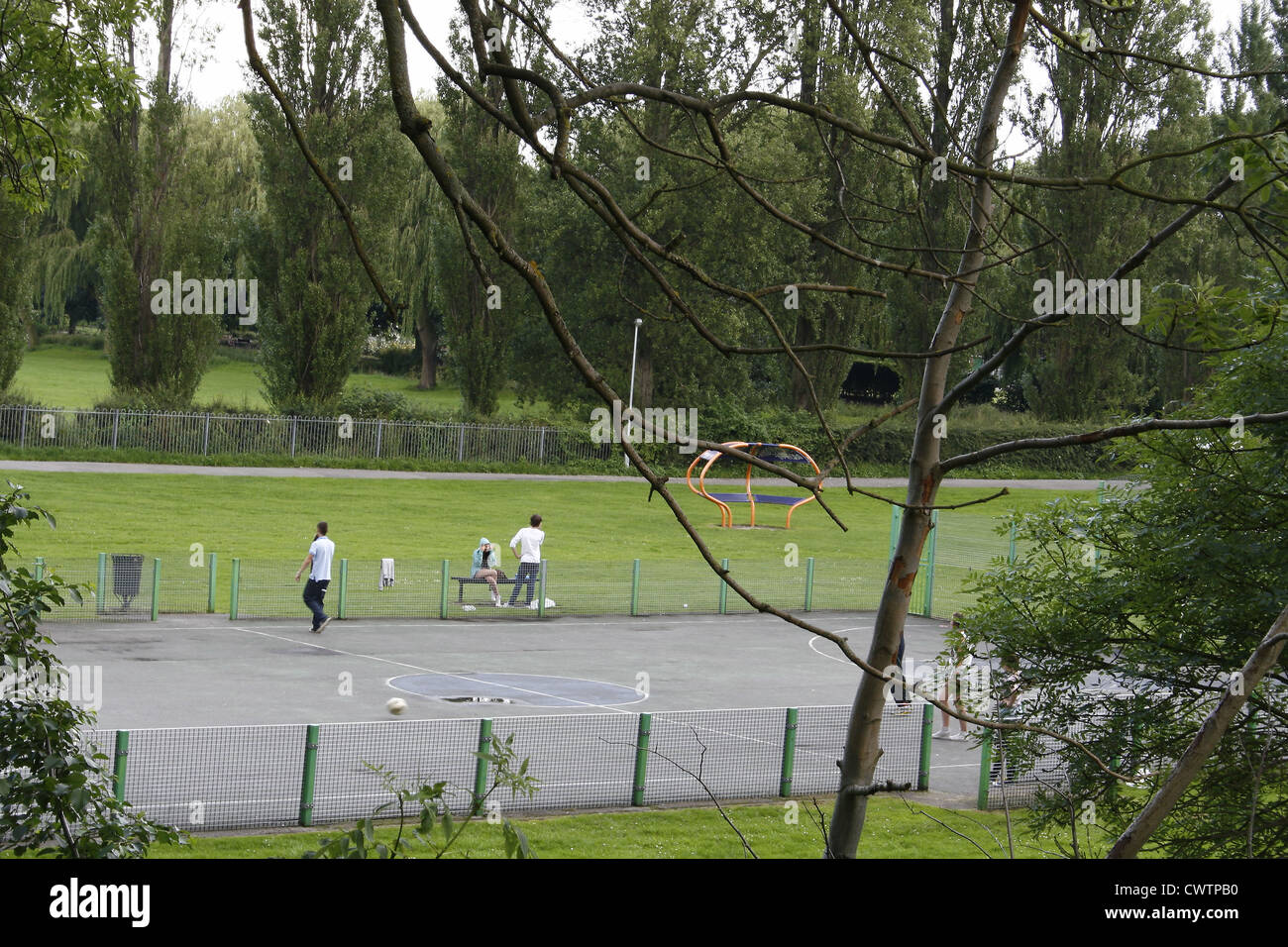 people through trees Kings Park, Retford, Nottinghamshire, England, UK ...