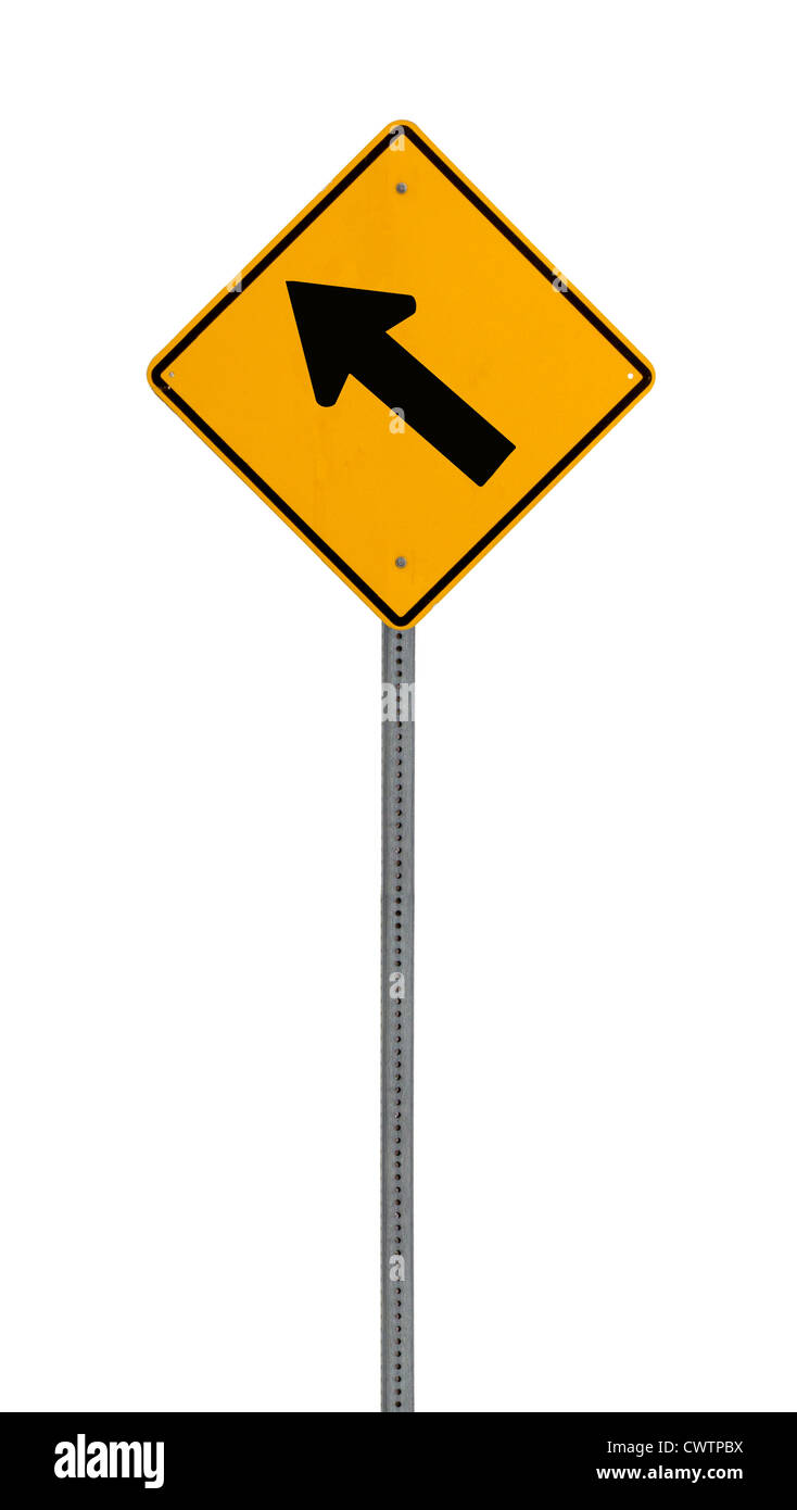 A yellow road warning sign isolated on white. Includes clipping path ...