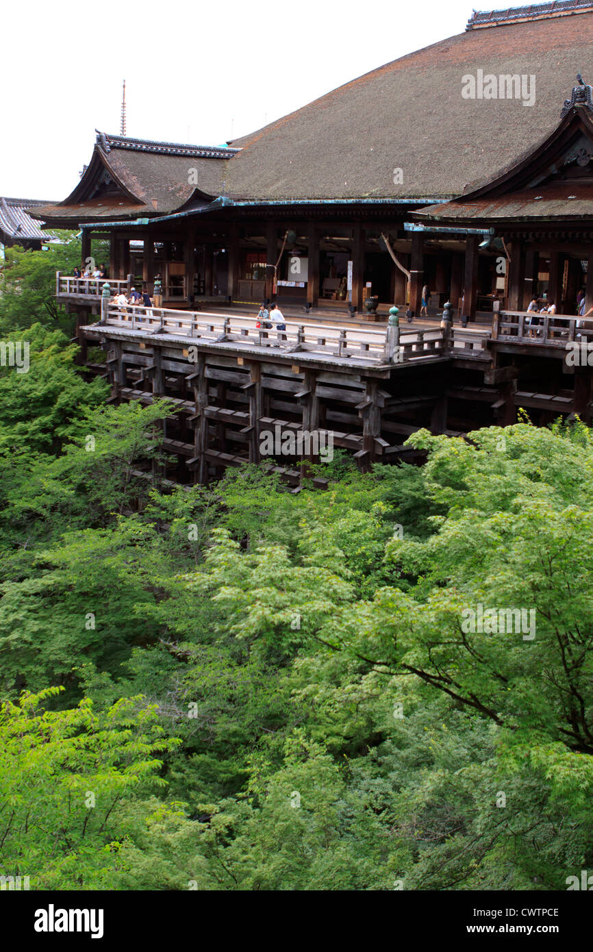 The large balcony of Kiyomizu-dera Temple looking out over the city is ...