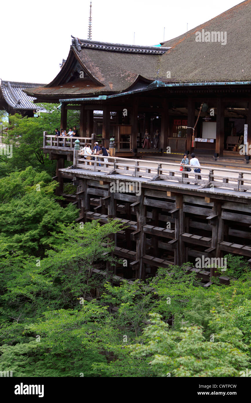 The large balcony of Kiyomizu-dera Temple looking out over the city is ...