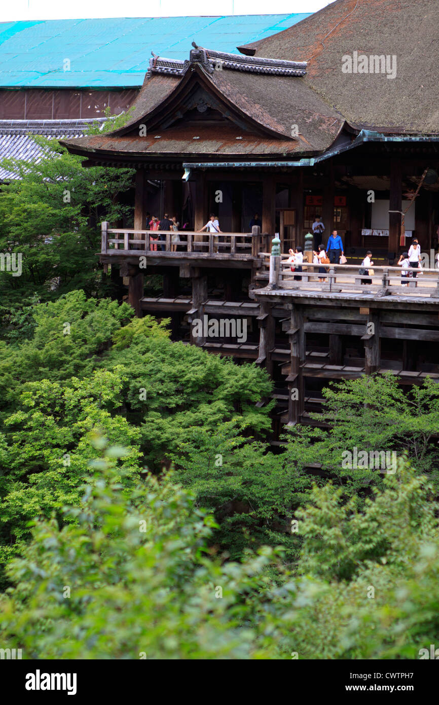 The large balcony of Kiyomizu-dera Temple looking out over the city is ...