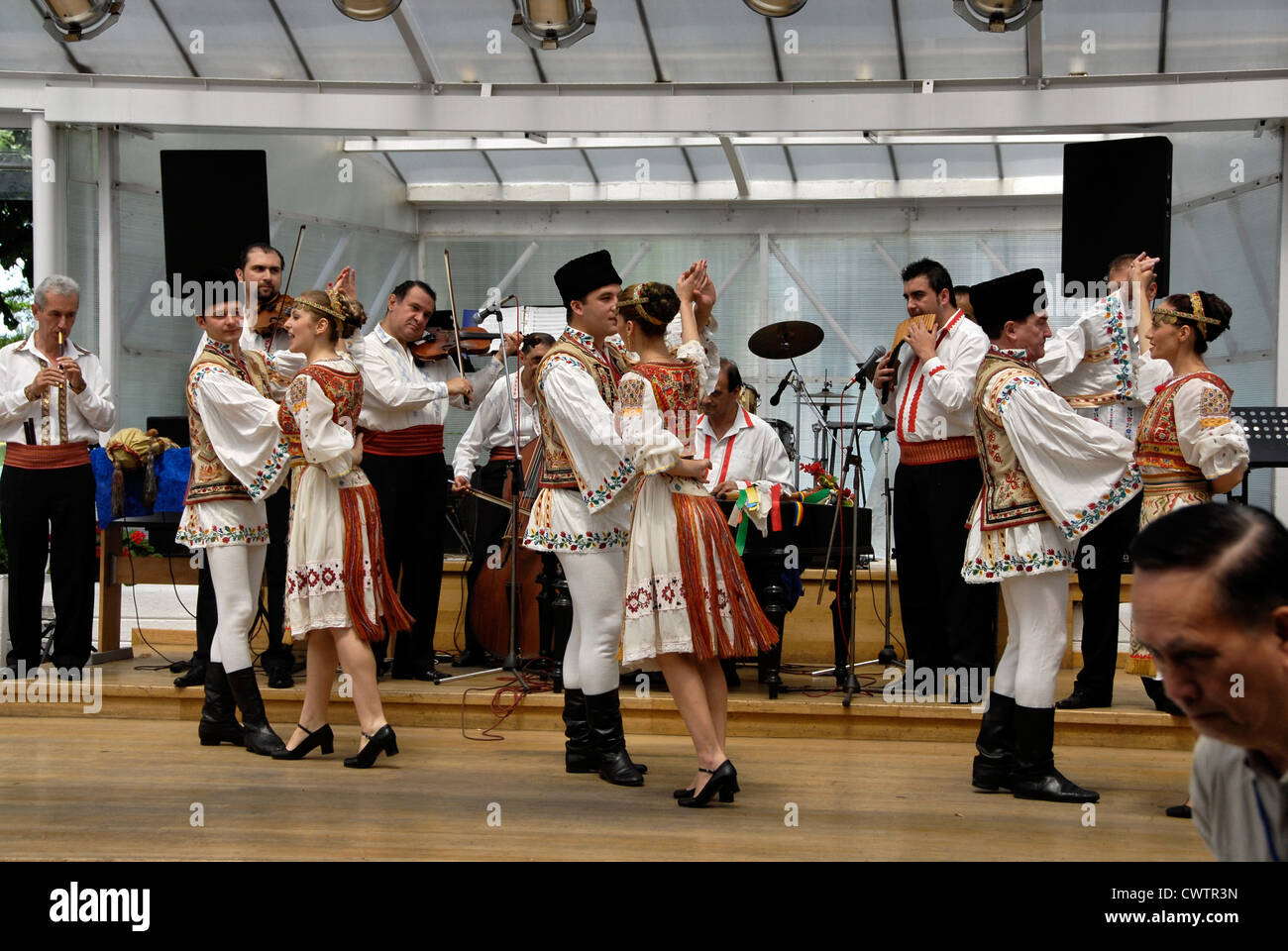 Folkloric show at the Pescarus Restaurant in Bucharest, Romania Stock ...