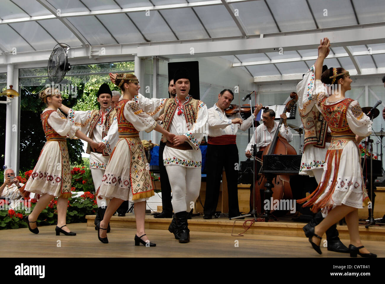 Folkloric show at the Pescarus Restaurant in Bucharest, Romania Stock ...