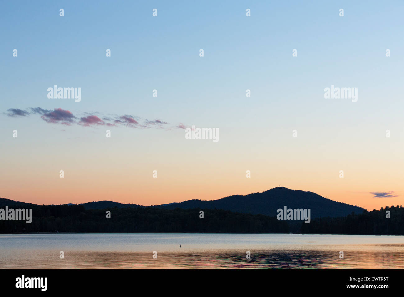 Peaceful view at sunset - Goodnow Mountain in Adirondacks, New York ...