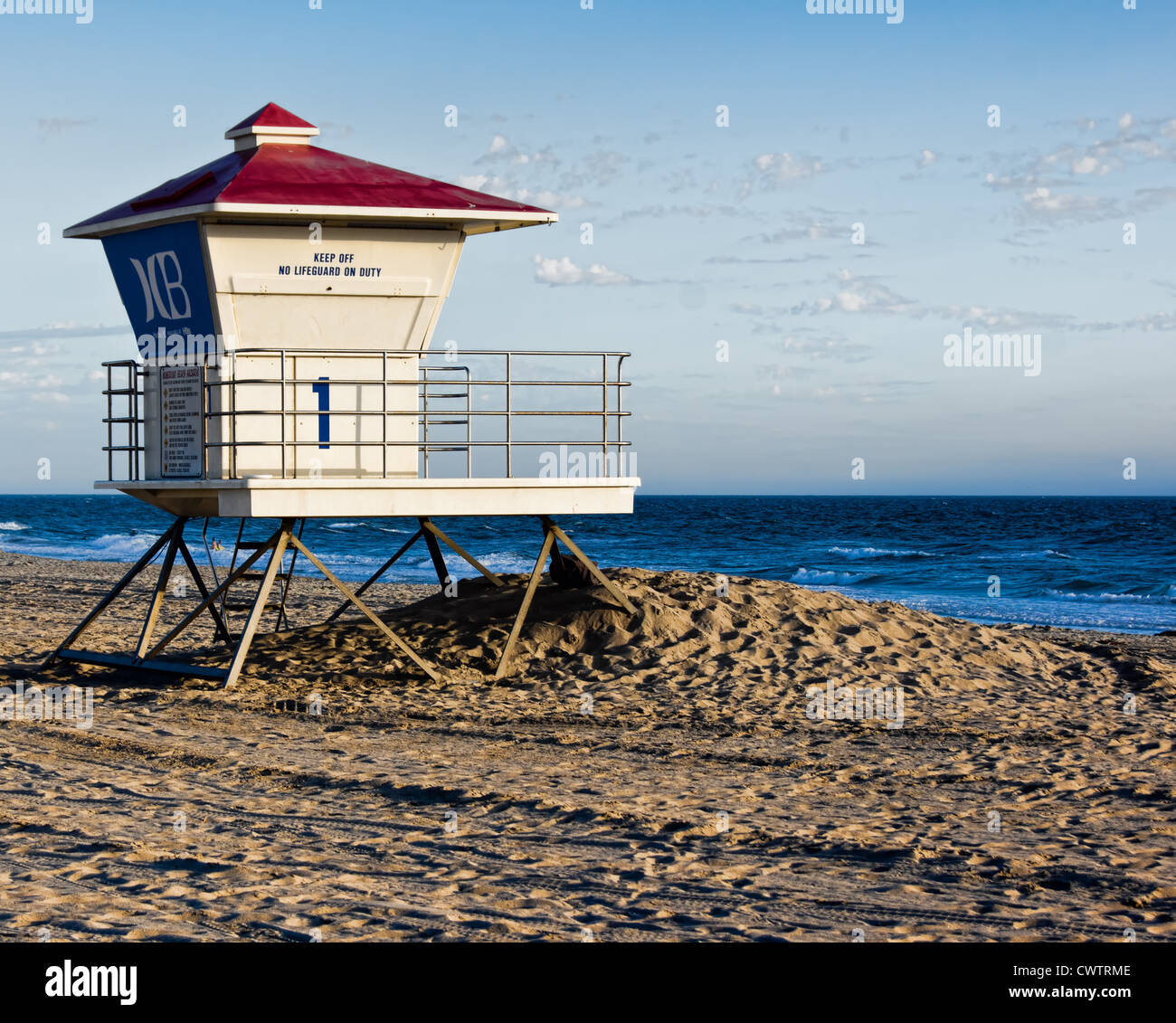 Scenic image of Huntington Beach Lifeguard Tower Stock Photo - Alamy