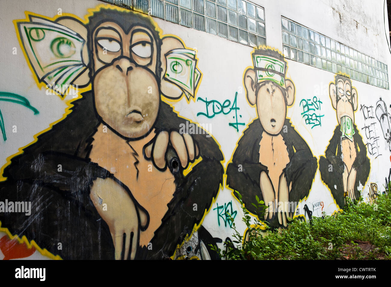 Political protest graffiti in bangkok hi-res stock photography and ...
