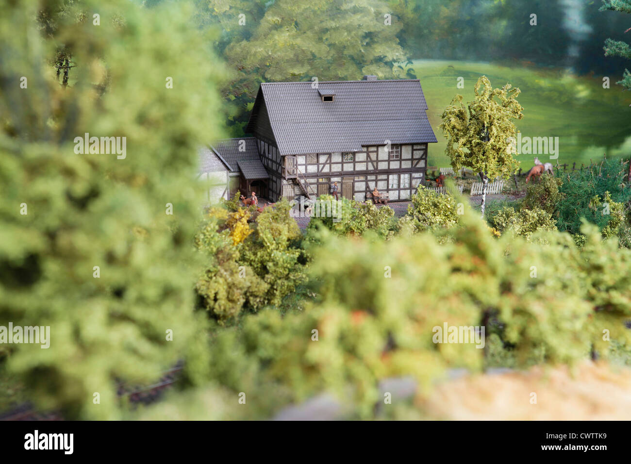 Artificial scenery of a model railway Stock Photo - Alamy