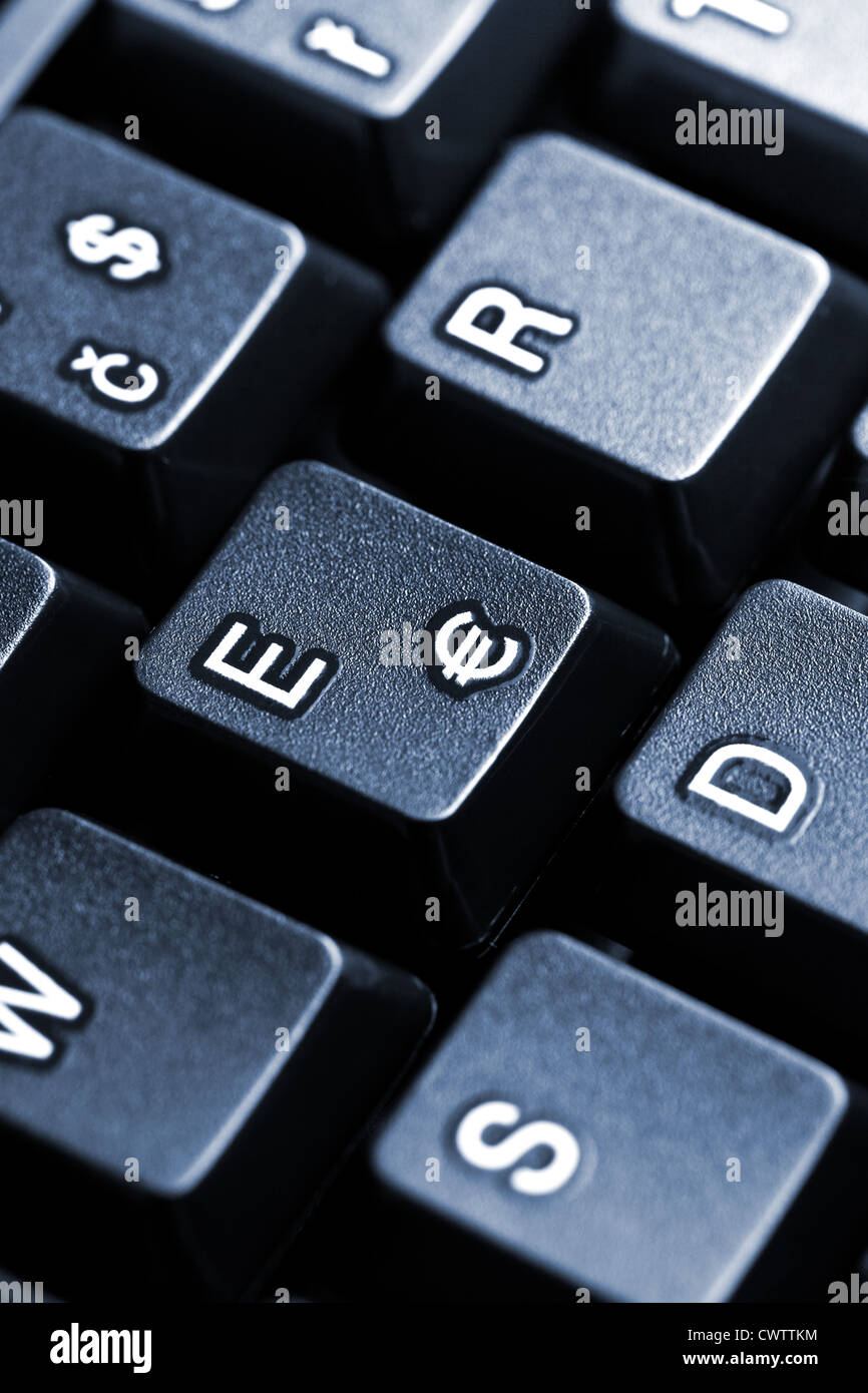 key on computer keyboard. Closeup Stock Photo - Alamy