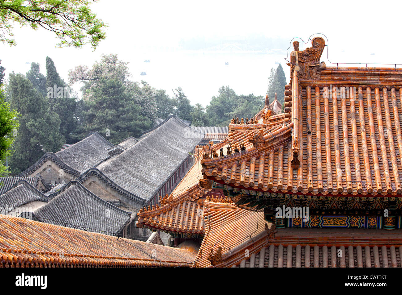 Rooftoprs of the Summer Palace. Beijing. China Stock Photo - Alamy