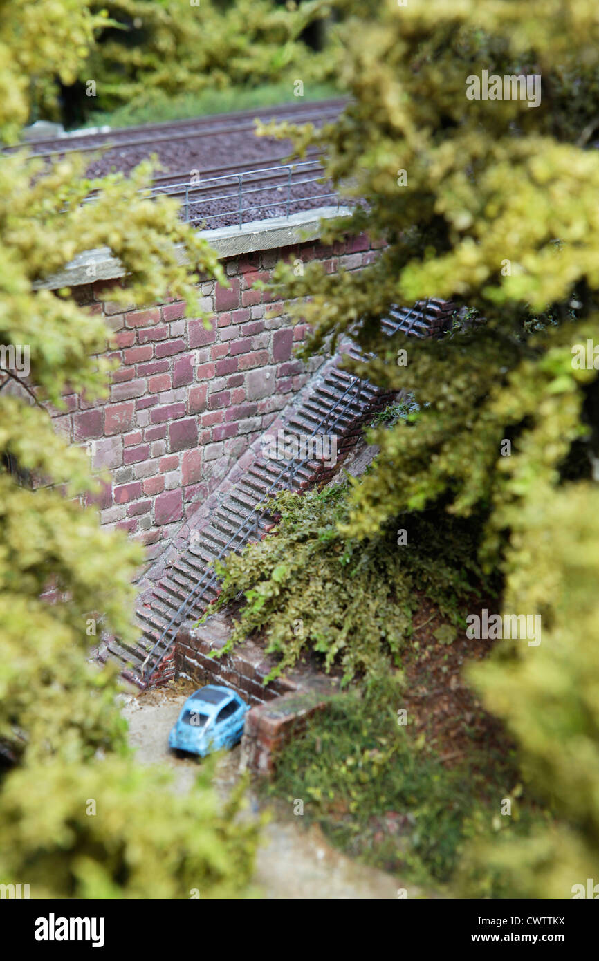 Artificial scenery of a model railway Stock Photo - Alamy