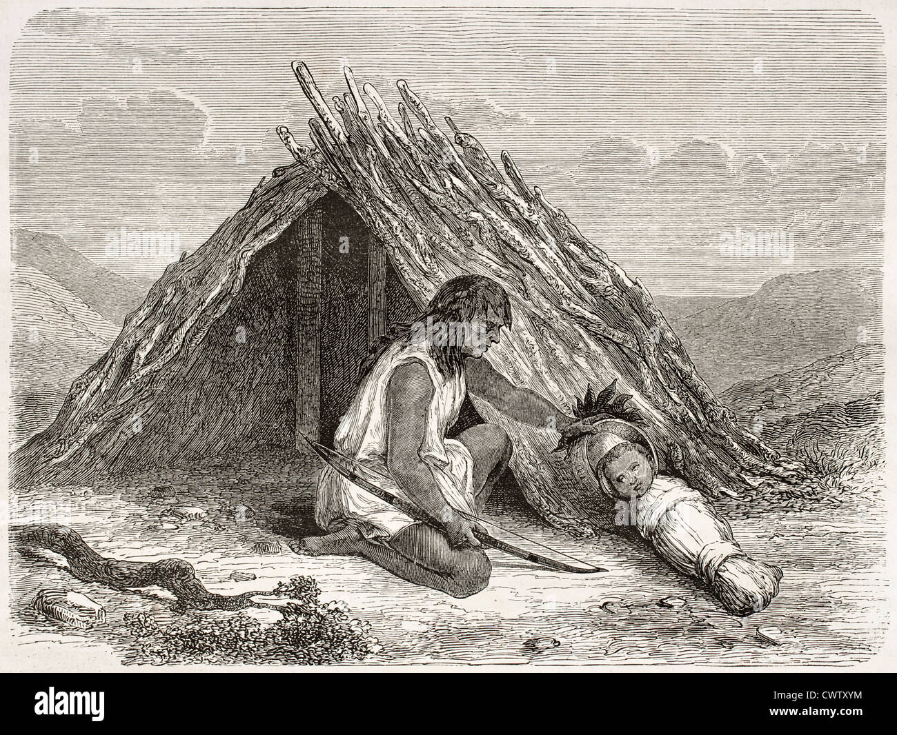 Native american hut drawing hi-res stock photography and images - Alamy