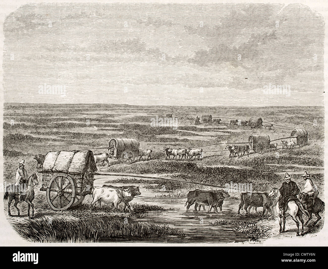 Wagon convoy hi-res stock photography and images - Alamy