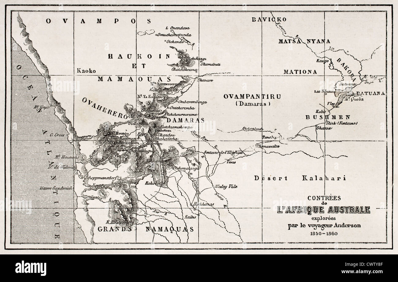 South west africa map hi-res stock photography and images - Alamy