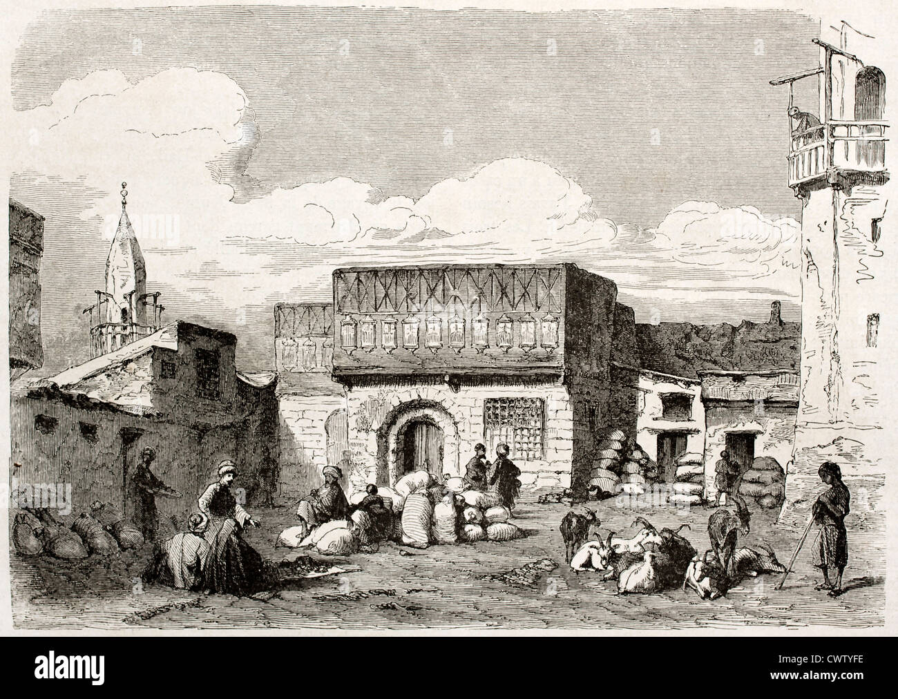 Ancient egypt market engraving hi-res stock photography and images - Alamy