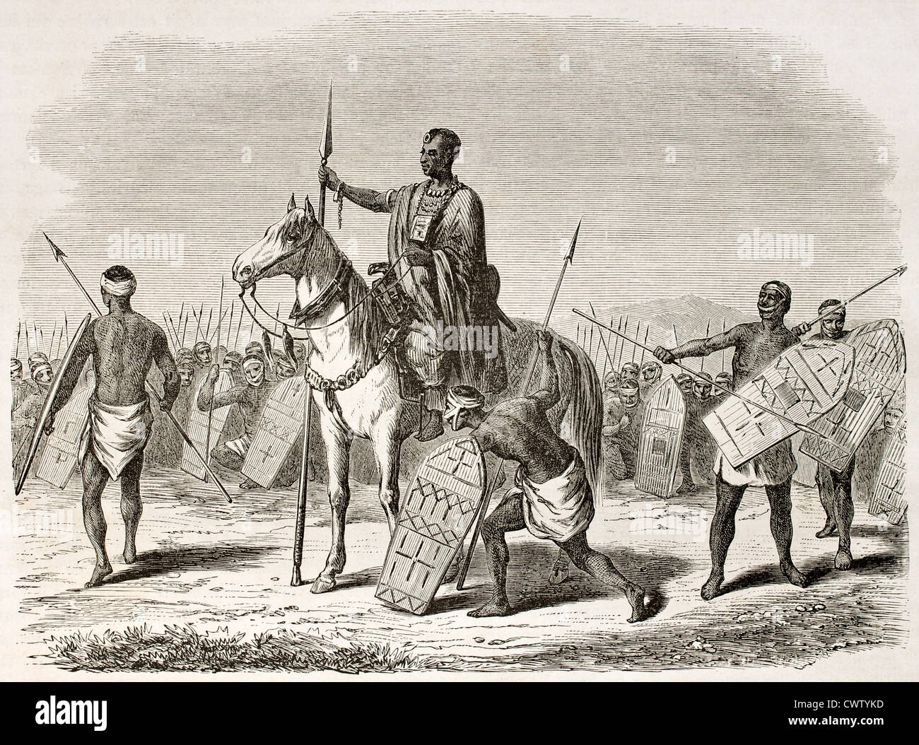 Kanembu leader and warriors old illustration, Chad Stock Photo - Alamy