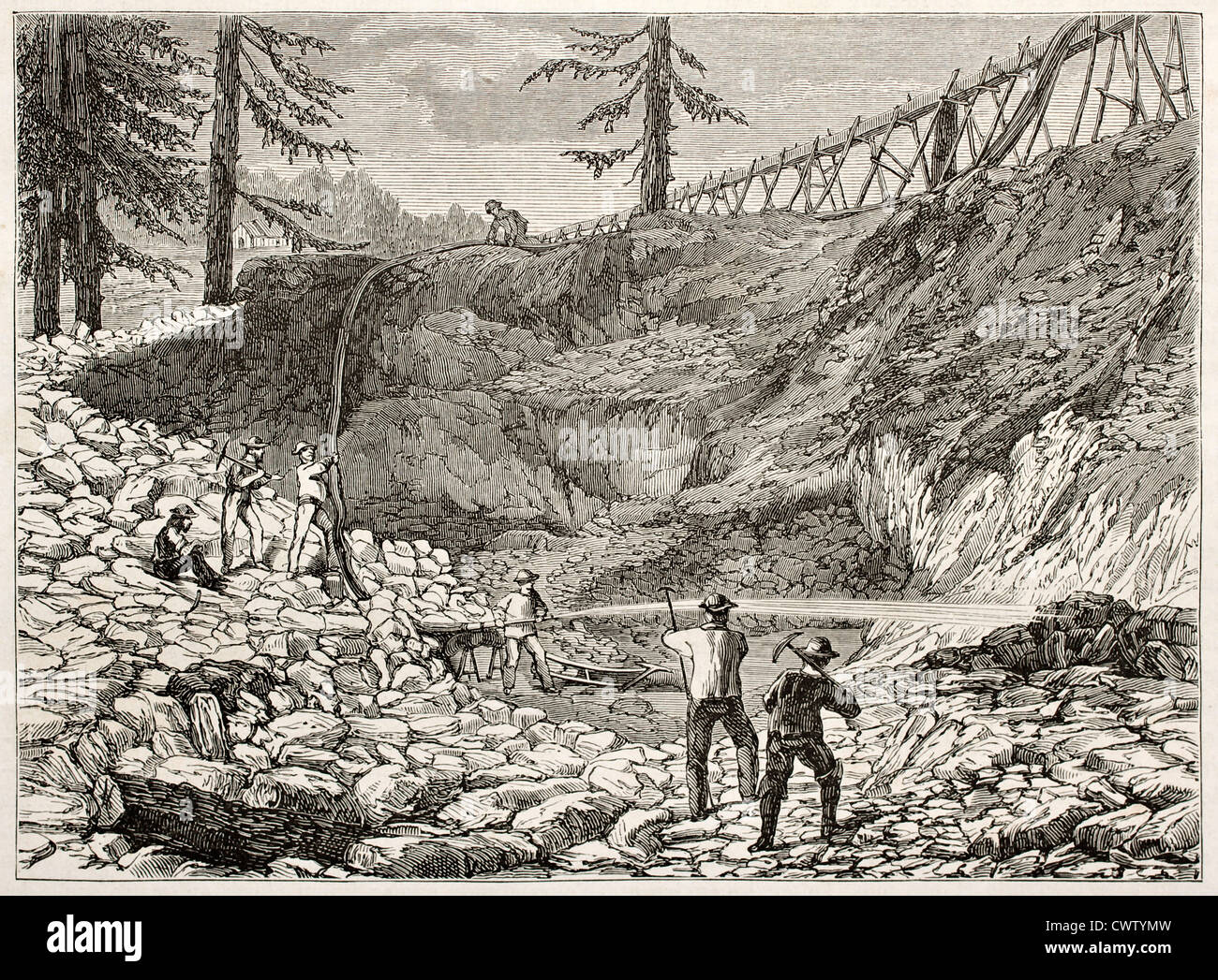 Mine old illustration Stock Photo - Alamy