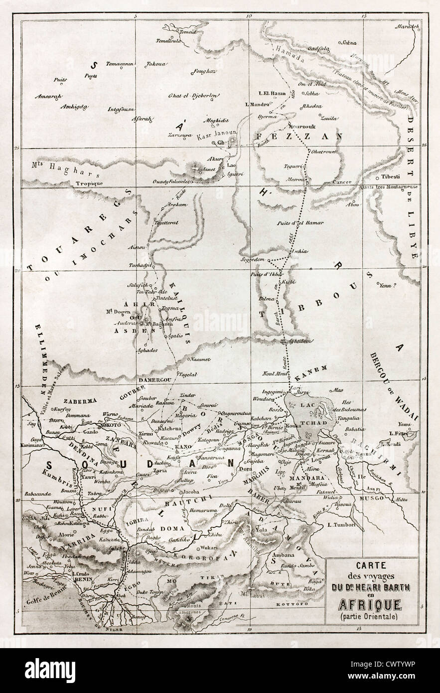 Old map central africa hi-res stock photography and images - Alamy