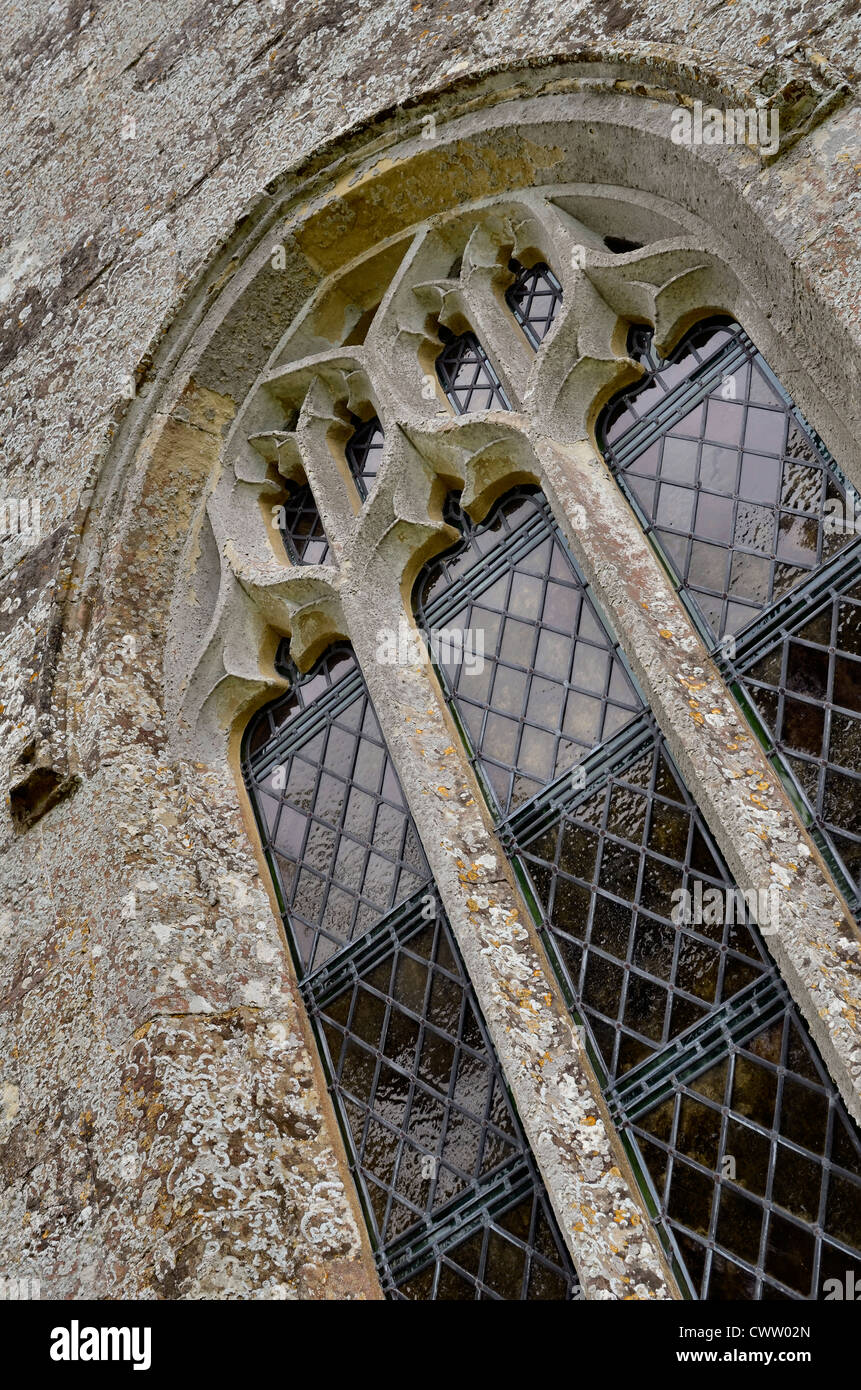 Old village church window with leaded glass segments Stock Photo - Alamy
