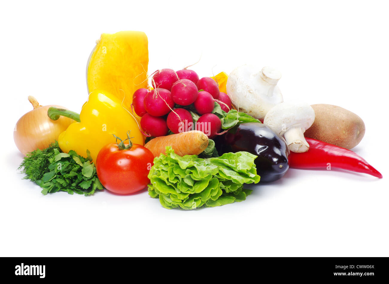 vegetables on the white background Stock Photo - Alamy