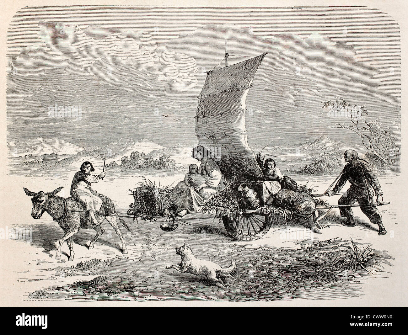 Chinese sail cart Stock Photo - Alamy