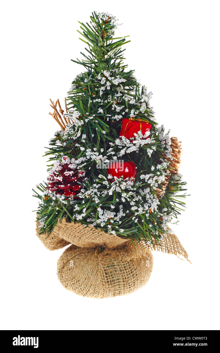 Small Christmas tree photo on the white background Stock Photo - Alamy