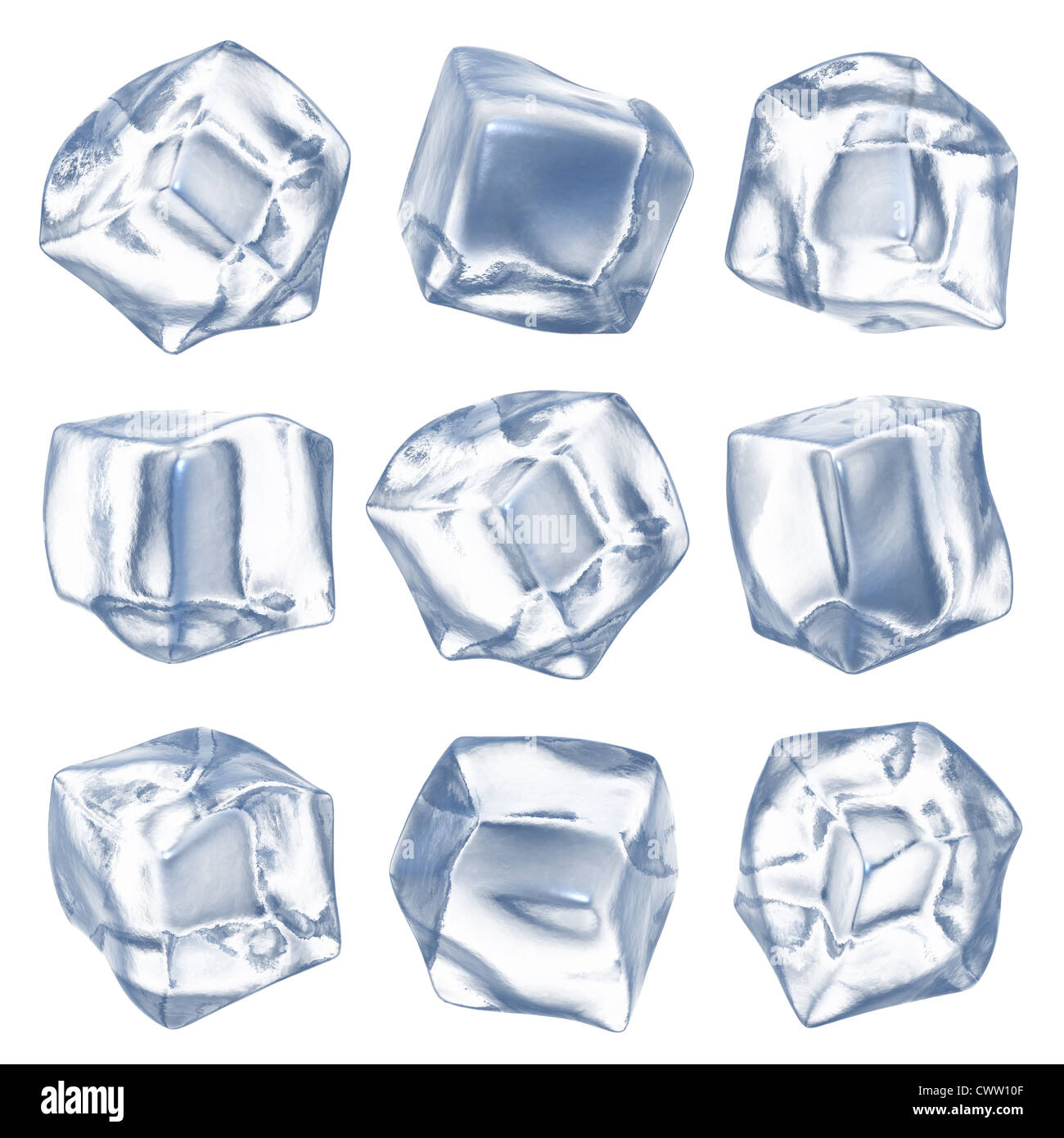 Ice cubes - isolated on white background Stock Photo - Alamy