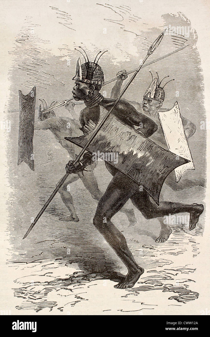 African warrior shield spear hi-res stock photography and images - Alamy