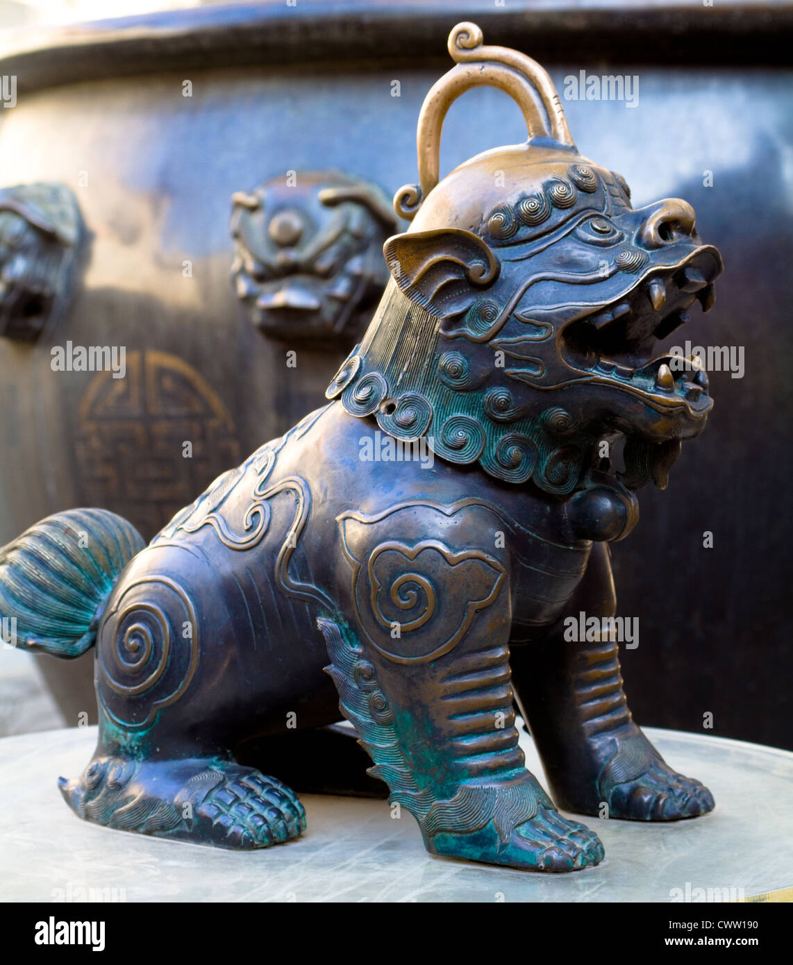 Kylin animal statue in summer palace beijing china Stock Photo - Alamy