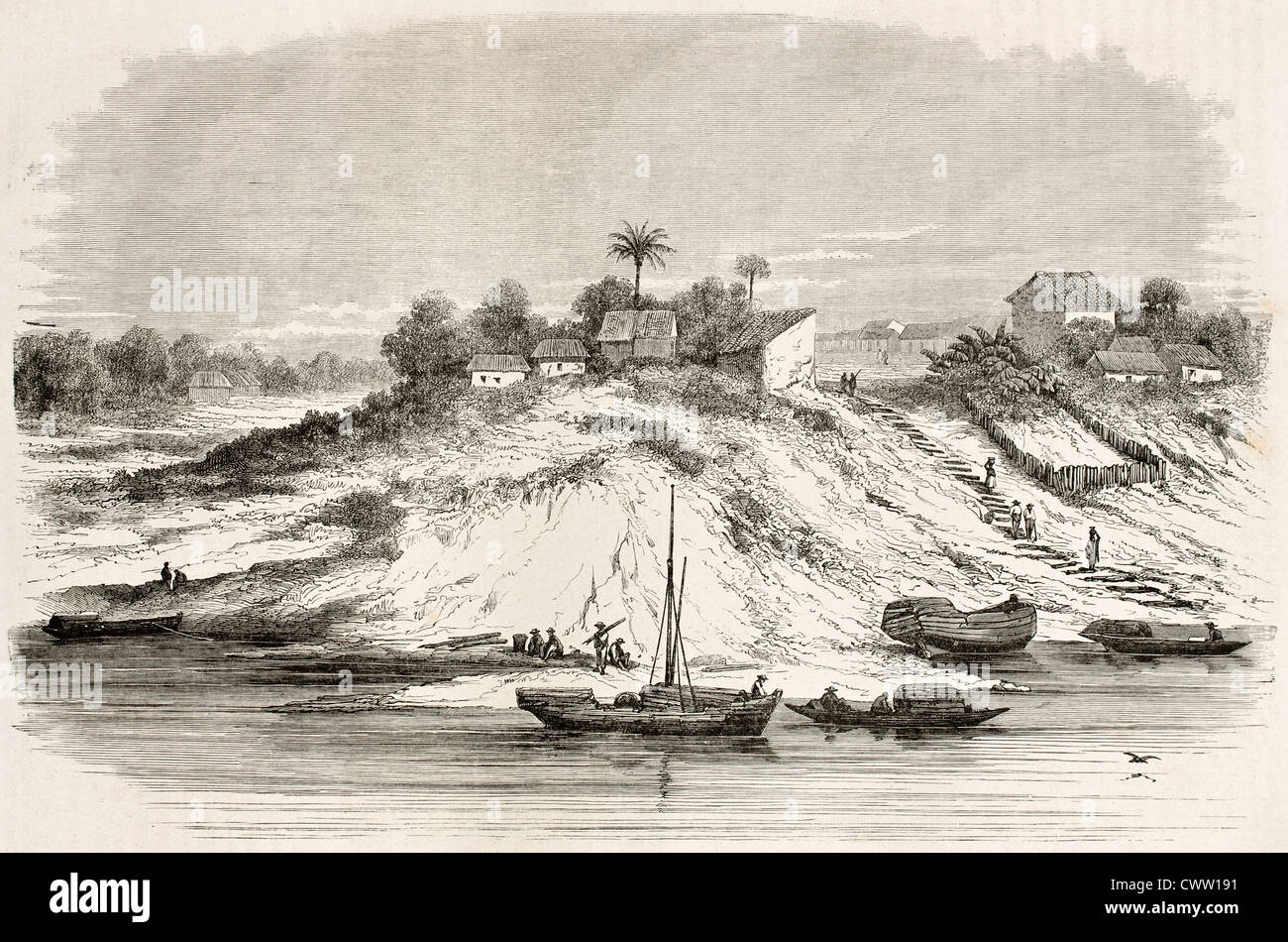 Fonte Boa village old view, Brazil Stock Photo - Alamy