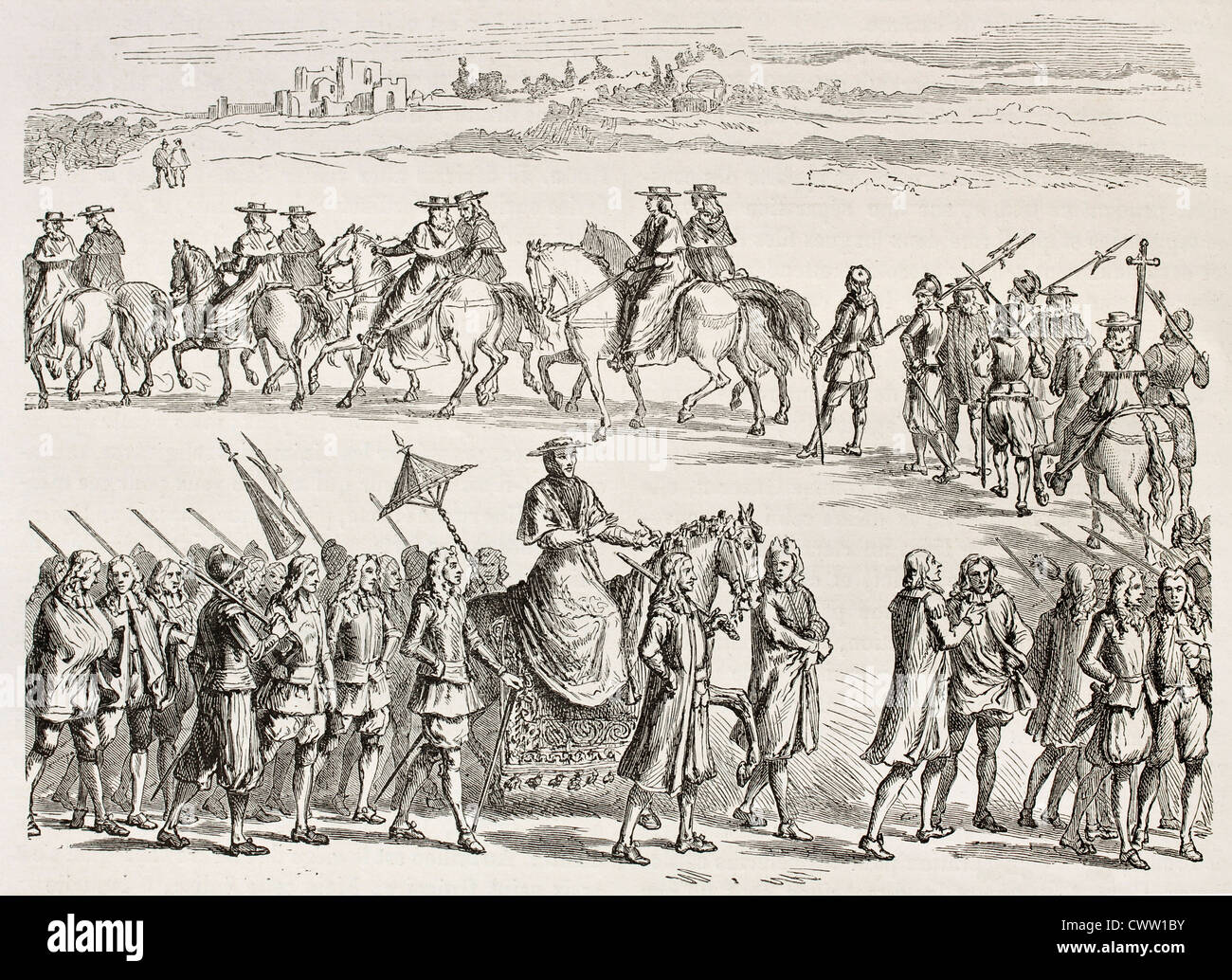 Lateran procession old illustration, Rome Stock Photo - Alamy