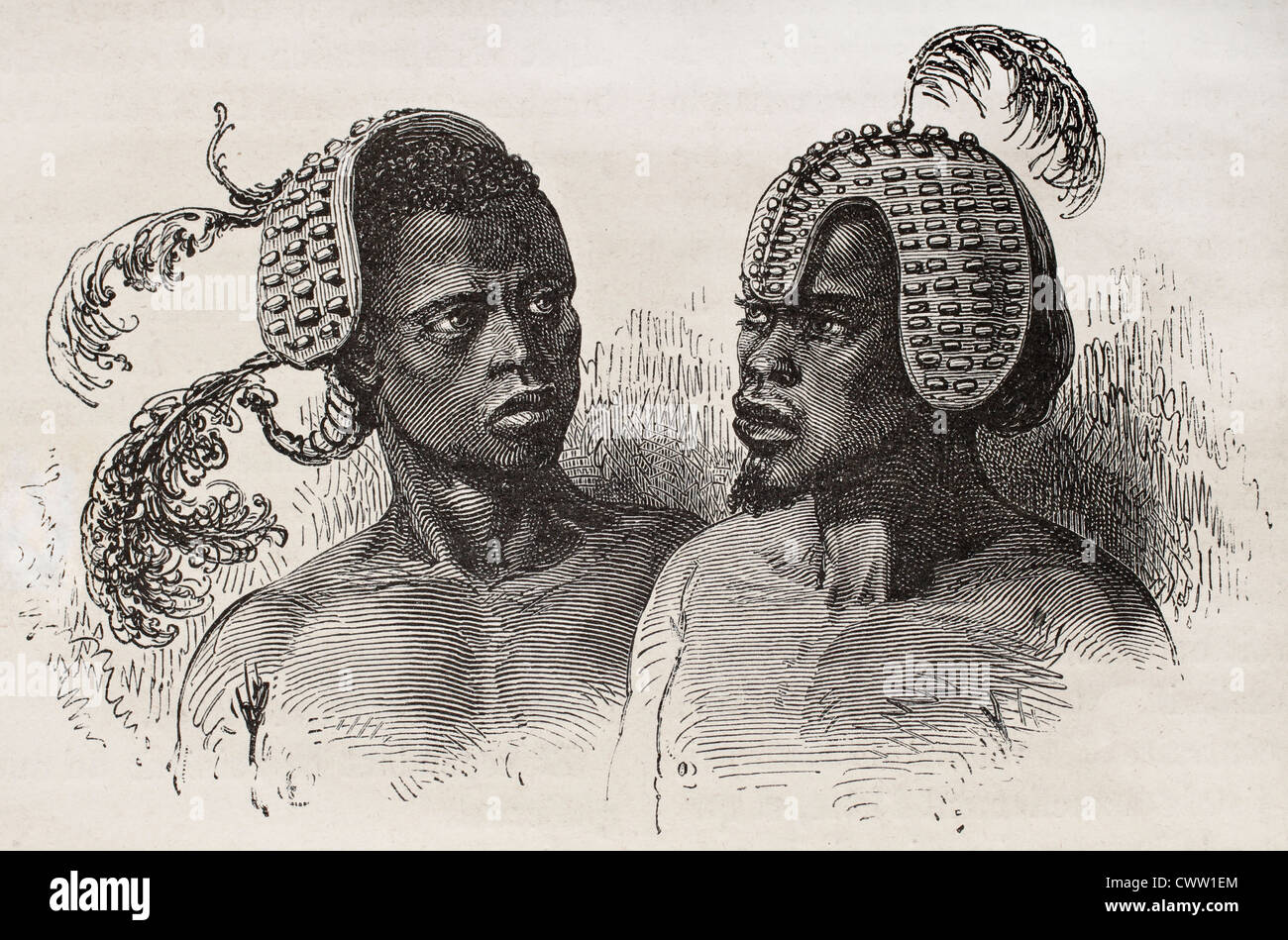 African Obbos people headgears Stock Photo - Alamy