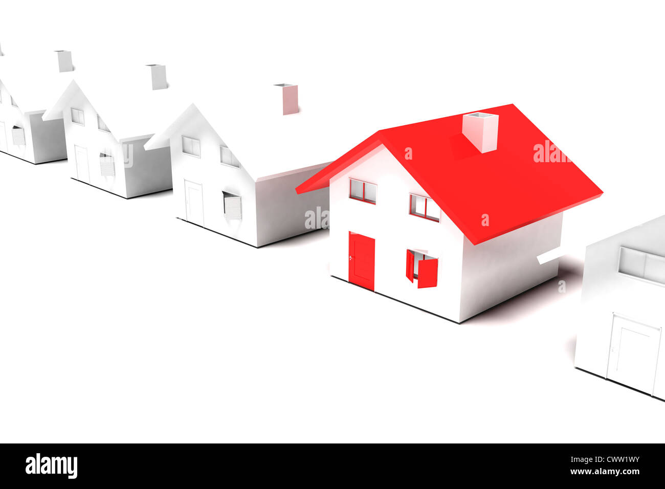 Unique house standing out from the crowd Stock Photo - Alamy