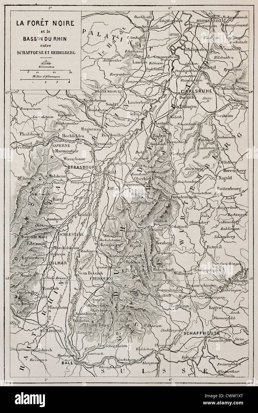 Black Forest old map Stock Photo - Alamy