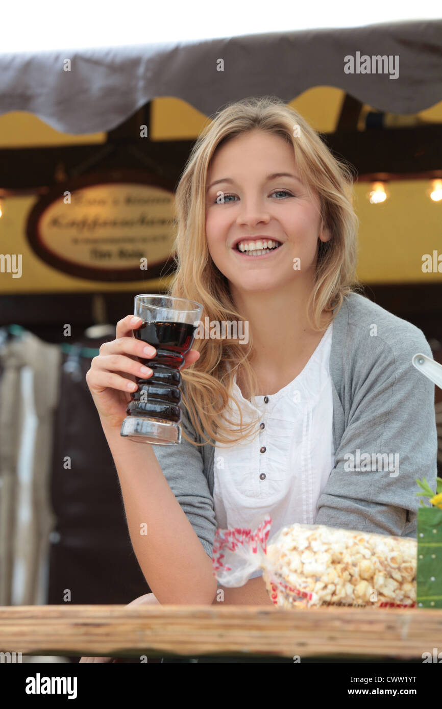 Cola drink woman hi-res stock photography and images - Alamy