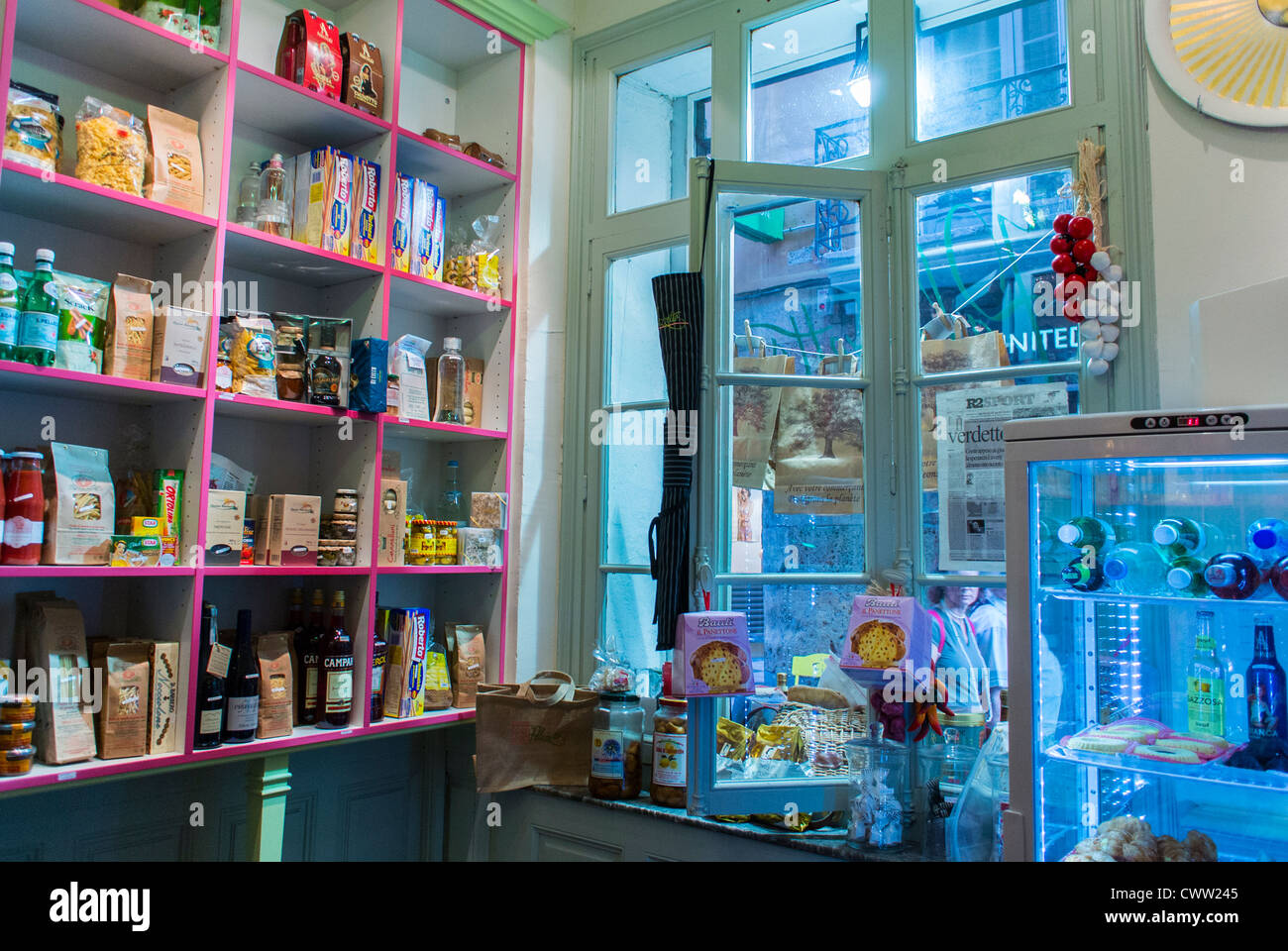 Perpignan, France, Close up, View Inside Italian Vintage Small Grocery ...