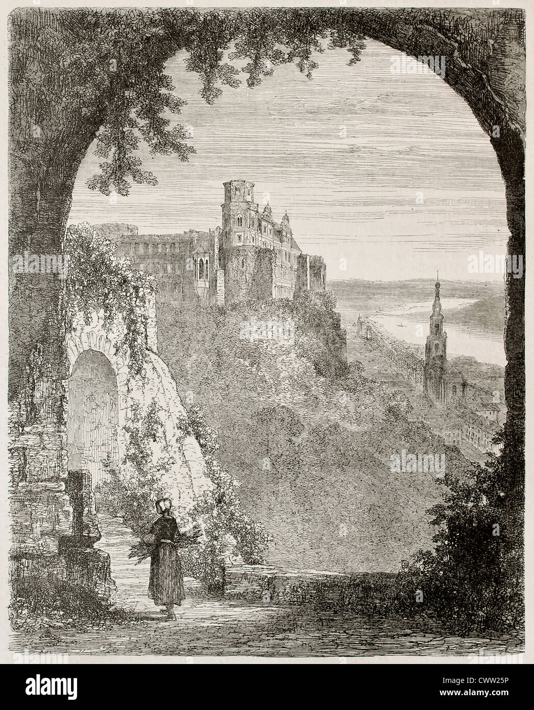 Heidelberg castle engraving hi-res stock photography and images - Alamy
