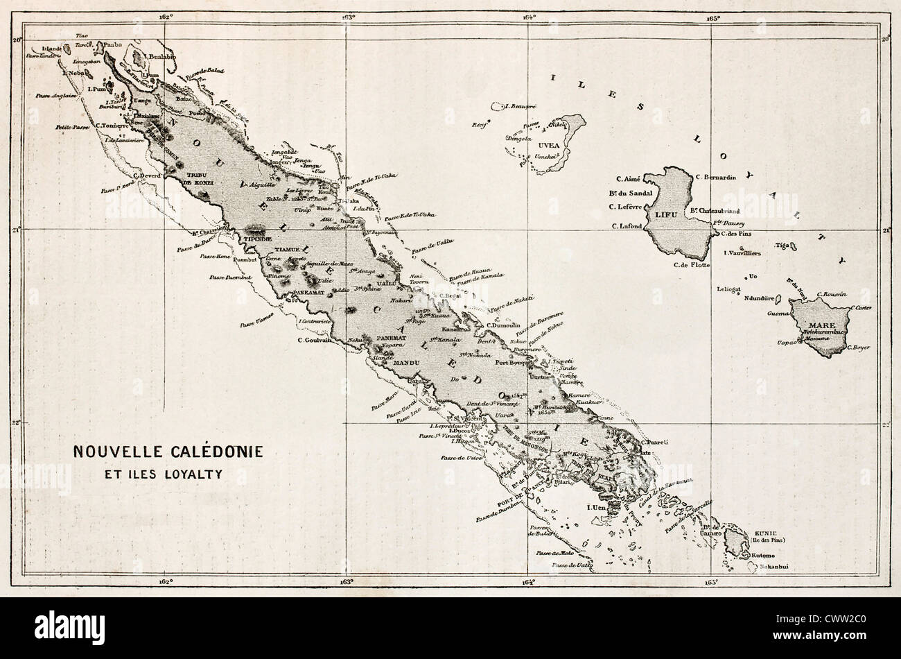New caledonia map hi-res stock photography and images - Alamy