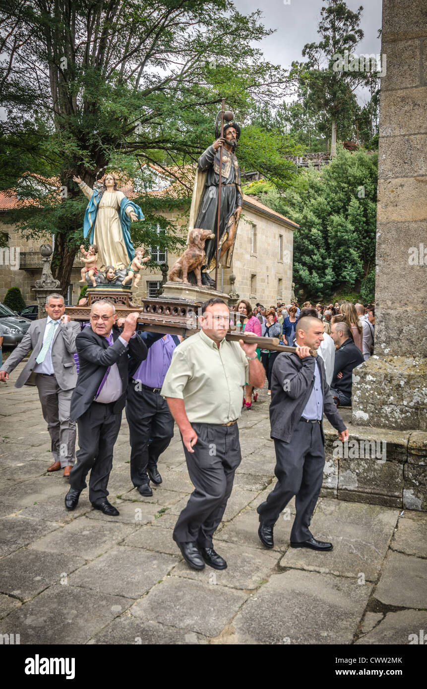 Religious procession outside Catholic Church for a holy communion with ...