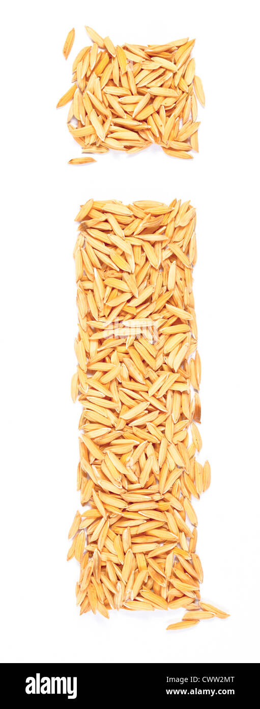 i, alphabet,Letter from Paddy rice on white Stock Photo - Alamy