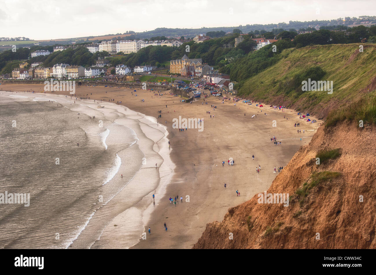 View of Filey beach from the Brigg. August 2012 Stock Photo - Alamy