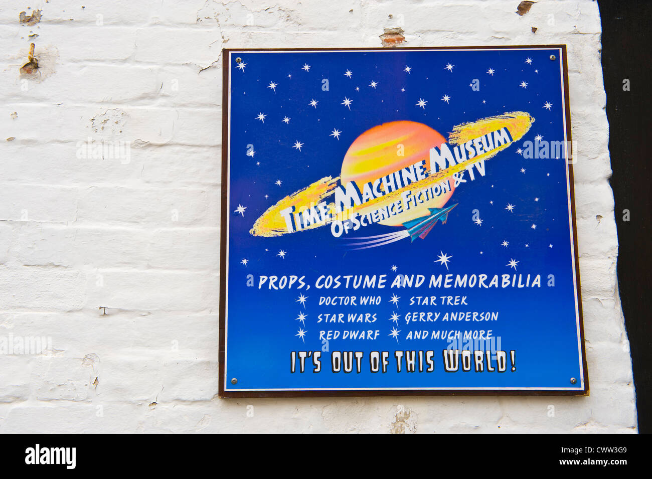 Sign outside the TIME MACHINE MUSEUM in Bromyard Herefordshire England ...