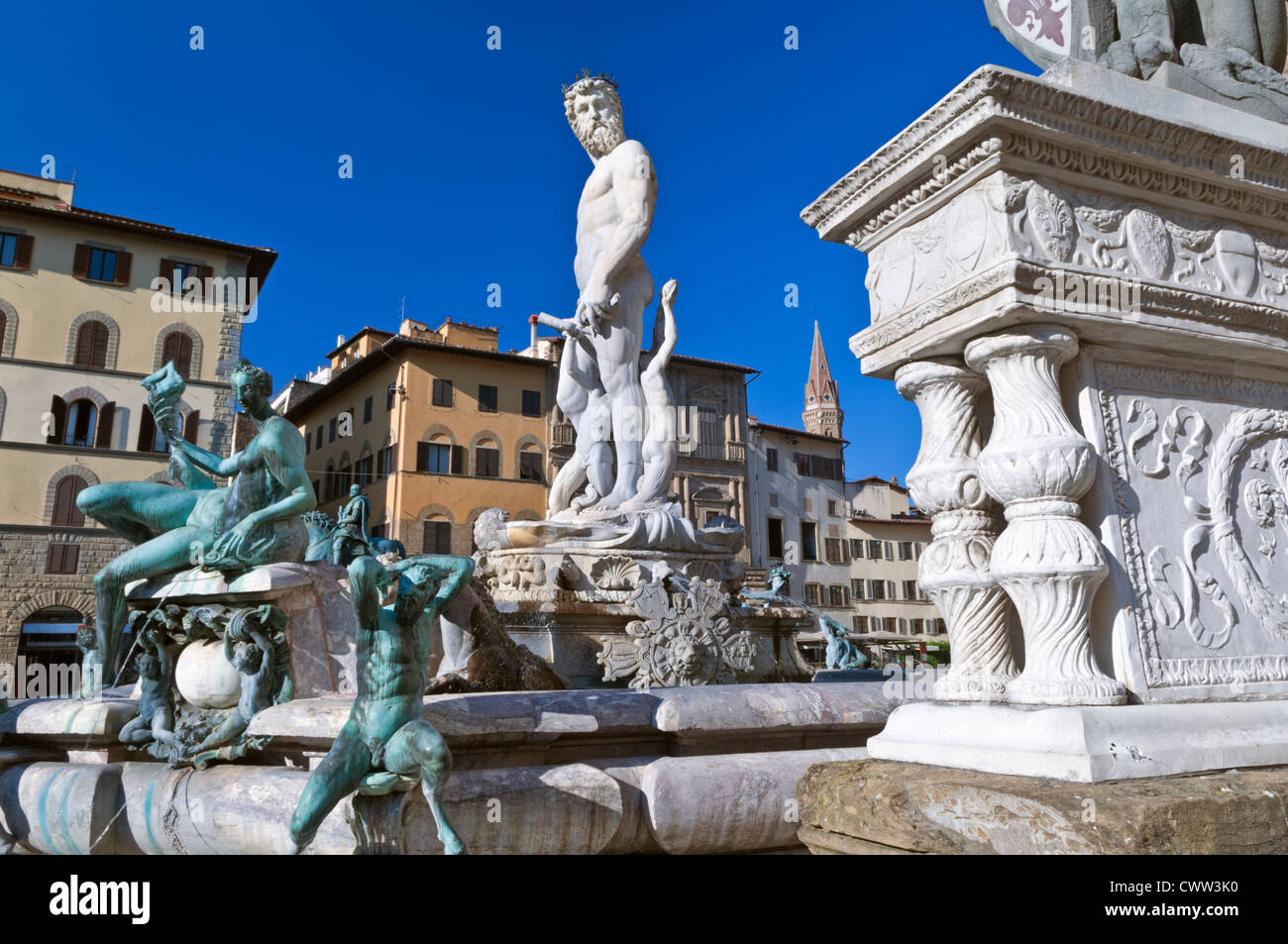 Neptune Fountain Piazza della Signoria Florence Tuscany Italy Stock ...
